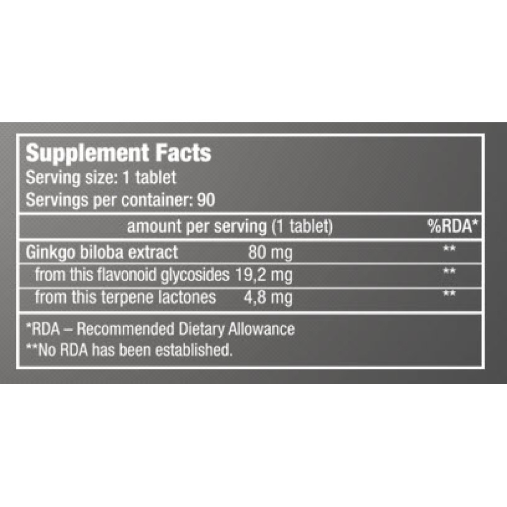 Ginkgo Biloba BioTech USA 90 Tabs.