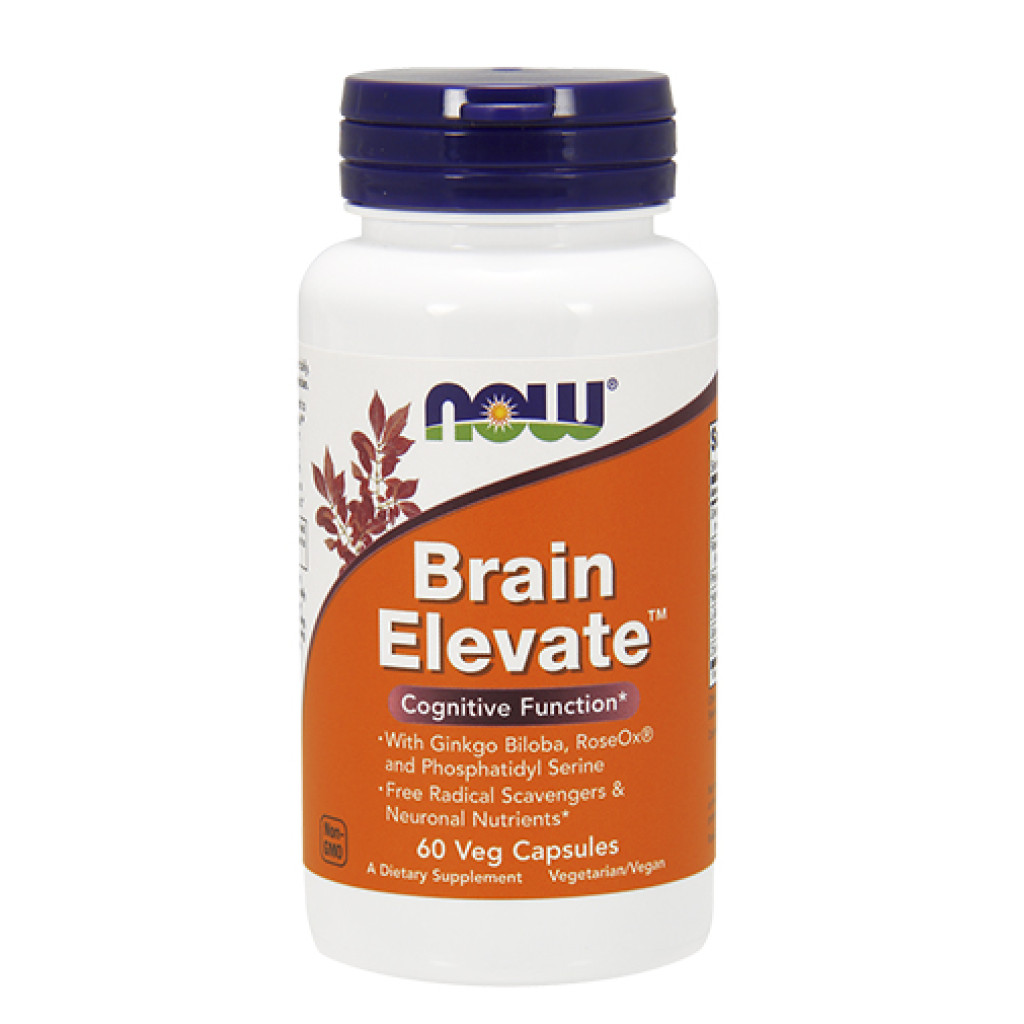 Стимулант NOW Brain Elevate, 60 Caps.