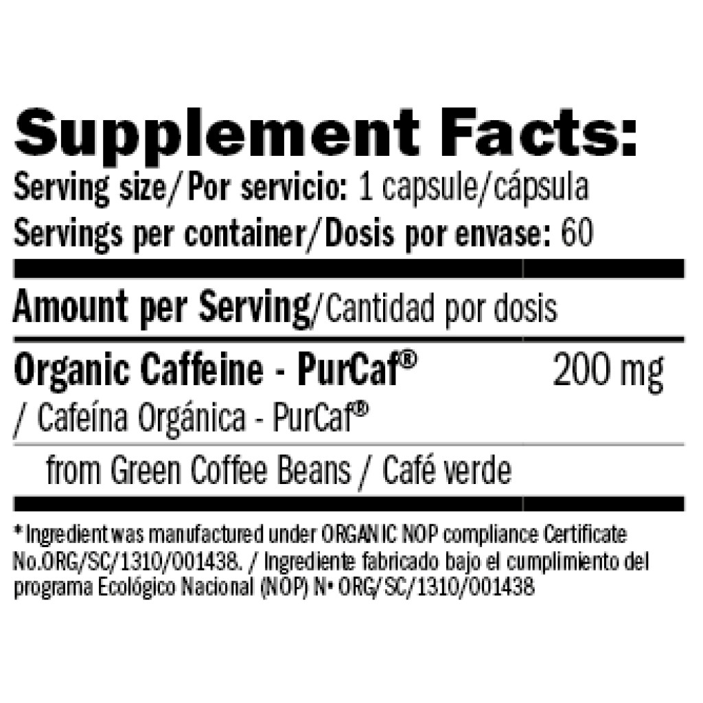 Енергиен бустер AMIX Natural Caffeine PurCaf®, 60 Vcaps