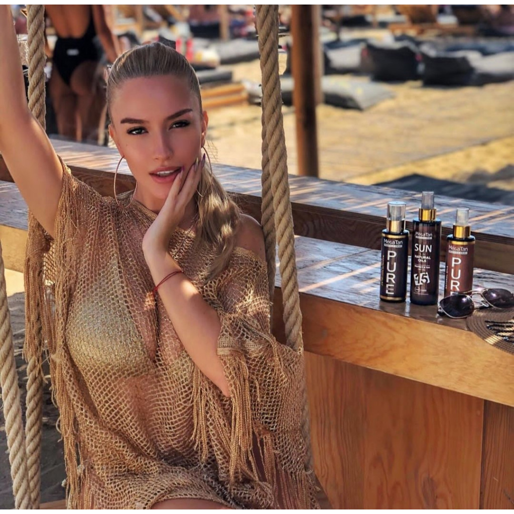 Натурално Сухо Олио за Тен с двоен Меланин Активатор MegaTan Pure, 140ml