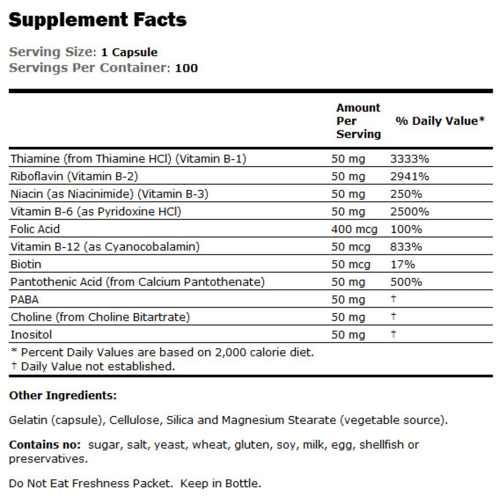 Витамин B-50 NOW, 100 табл.